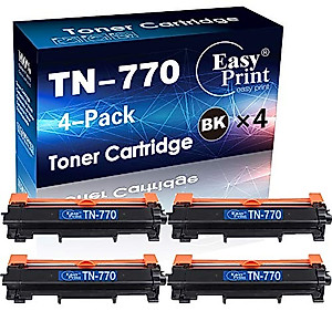 (4-Pack, Super High Yield) Compatible TN770 Toner Cartridge TN-770 Used for MFC-L2750DW L2750DWXL HL-L2370DW L2370DWXL Printer, Sold by EasyPrint