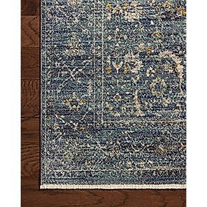 Loloi Jean Stoffer x Bradbury Collection, Ocean & Gold, 10'-0" x 14'-0" Area Rug – Modern & Traditional Area Rugs for Living Room Bedroom Entryway & Hallway No Shed High Traffic Area Decor Rug