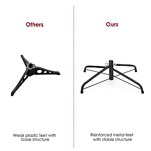 Goplus 6ft Artificial Christmas Tree Xmas Pine Tree with Solid Metal Legs Perfect for Indoor and Outdoor Holiday Decoration, White