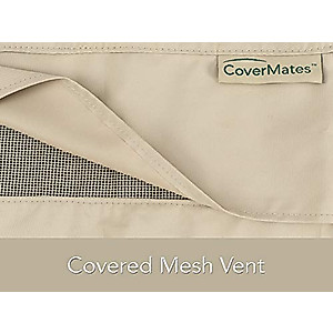 Covermates Square Patio Heater Cover – Weather Resistant Polyester, Elastic Hem, Water Resistant Zipper, Grill and Heating-Khaki