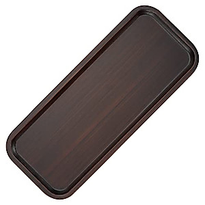 JOIKIT 14 x 5.9 Inch Walnut Wooden Rectangle Tray, Bathroom Tray Platter Solid Wood Decorative Serving Tray Plate for Cookie, Bread, Cheese, Coffee, Tea
