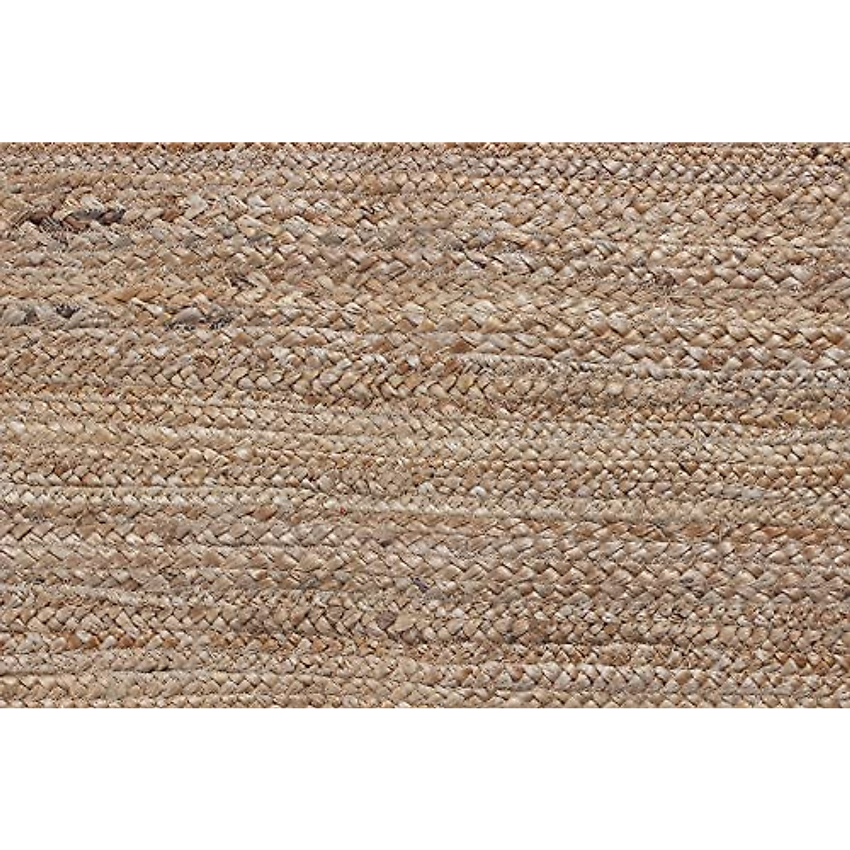 Casavani Indian Hand Braided Rag Rug Geometric Beige & Black Jute Area Rug Hallway Enterway Rugs For Farmhouse,Bedroom,Dining Room & Kitchen 4x6 6x8 4x10 Feet Runner