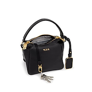 TUMI Voyageur Belle Micro Crossbody - Luxe Leather Crossbody for Women - Purse Crossbody - Black Leather & Gold Hardware