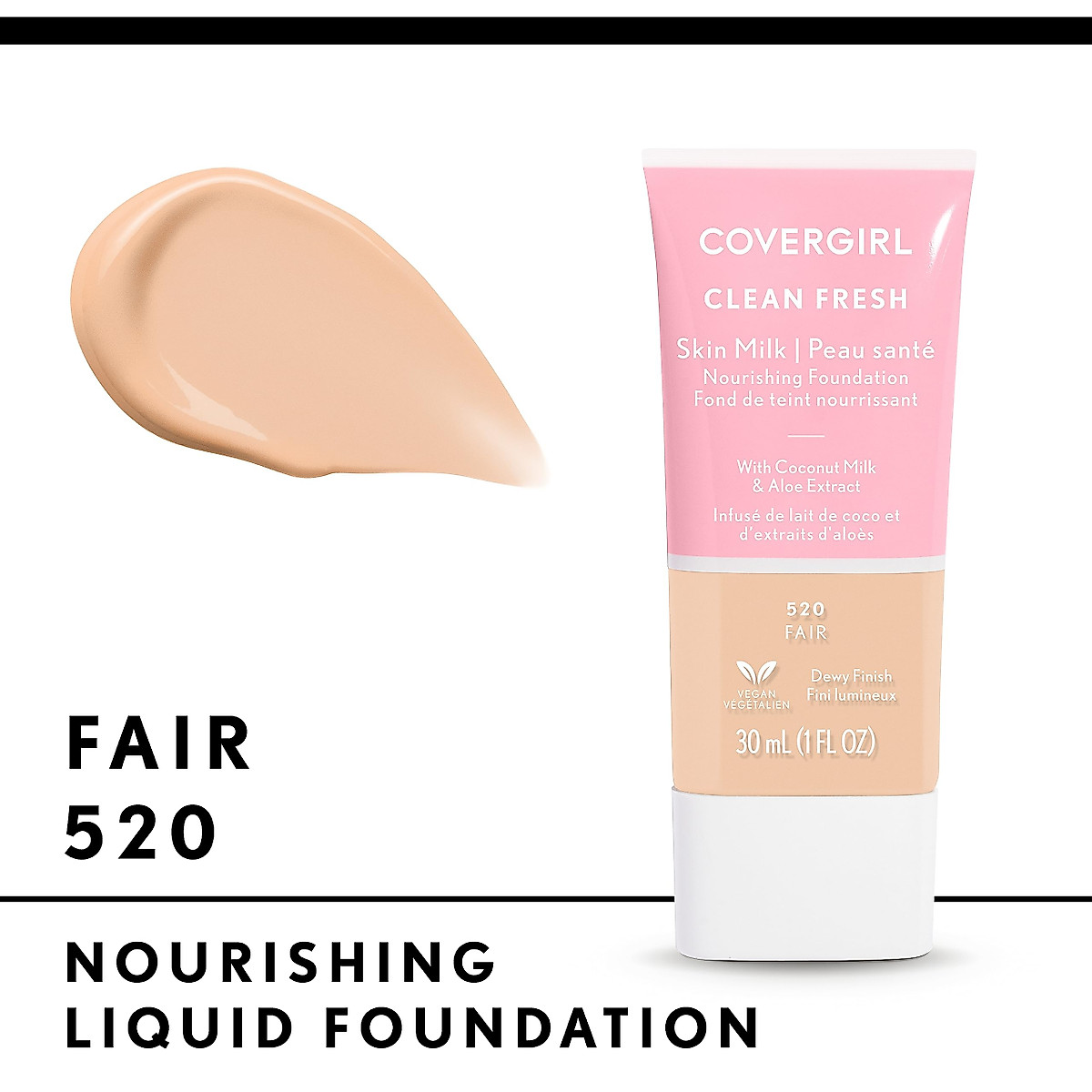 COVERGIRL Clean Fresh Skin Milk Foundation, Fair, 1 Fl Oz (Pack of 1) (packaging may vary)