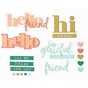 Ammsochy Cutting Dies Kit English Words Metal Stencils Scrapbooking Tools DIY Craft Carbon Steel Embossing Template for Paper Card Making Album Arts Crafts Supplies (English Greeting words-12.5x18cm)