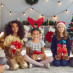 480 Pcs Christmas Gift Tag Stickers Self Adhesive Christmas Name Labels Buffalo Plaid Present Stickers Labels Xmas to and from Tag for Holiday Present Box Gift Wrapping Supplies(Classic Pattern)