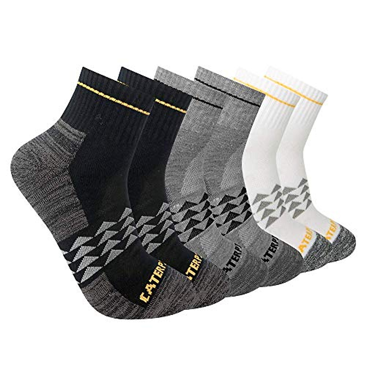 Cat mens Half Cushioned Quarter Sock, Multi Color (3 Pack), Large US