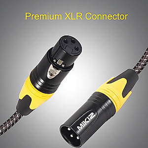 MIKIZ XLR Cables for Microphone 25ft 6 Packs - Braided Premium Balanced XLR Mic Cable 3-Pin Male to Female Dual Shielded