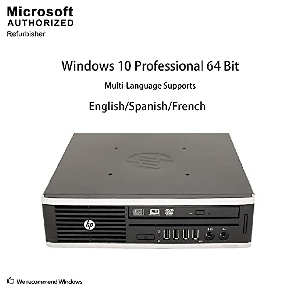 HP Elite 8300 Ultra Slim High Performance Business Desktop Computer, Intel Quad Core i7-3770s 3.1Ghz CPU, 8GB DDR3 RAM, 240GB SSD, DVD, VGA USB 3.0, Windows 10 Professional (Renewed)