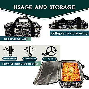Insulated Food Carrier, Casserole Carrier for Hot or Cold Food, Insulated Casserole Carrier, Casserole Dish Carrier