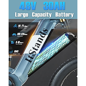 BIGUODIR Electric Bike for Adult 1000W Foldable, 48V 30Ah/20AH Long Range Electric Bicycle LG Cells, 26"x4" Fat Tire Ebike, Up to 30MPH Dual Hydraulic Brakes, Full Suspension Mountain Class 3 Ebike