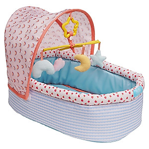 Manhattan Toy Stella Collection Soft Baby Doll Crib with Removable Canopy and Mobile for 12" to 15" Baby Dolls