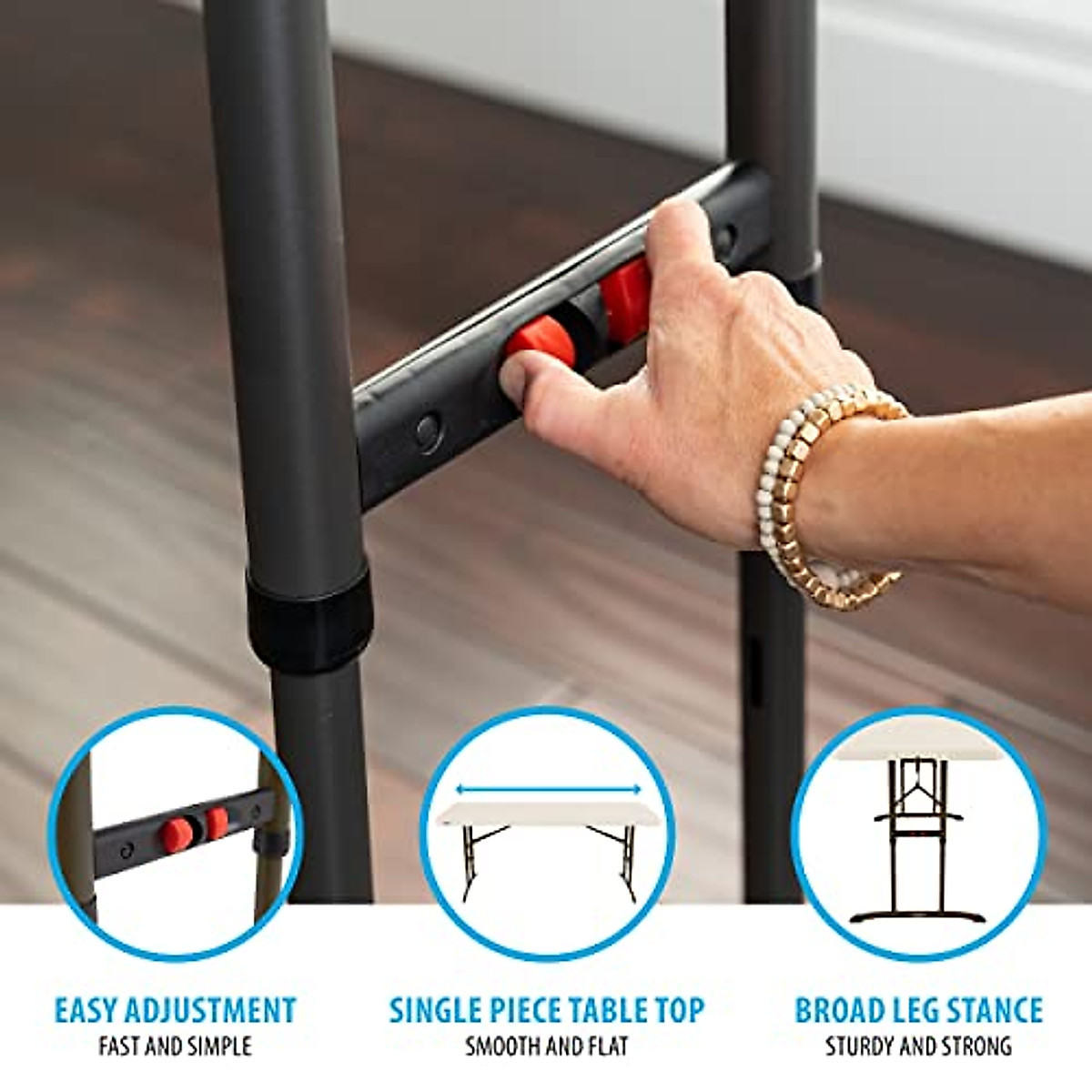 Lifetime, Commercial, Almond 6-Foot Adjustable Height Nesting Table