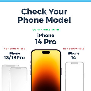 Power Theory [2 Pack Screen Protector for iPhone 14 Pro Premium Shatterproof Temptered Glass [9H Hardness], Easy Install Frame, 99.99% HD Clear, Bubble Free, Case Friendly, Anti-Scratch, Anti-Smudge