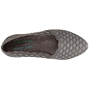 Skechers Women's Cleo-Honeycomb Ballet Flat, Dark Taupe, 10