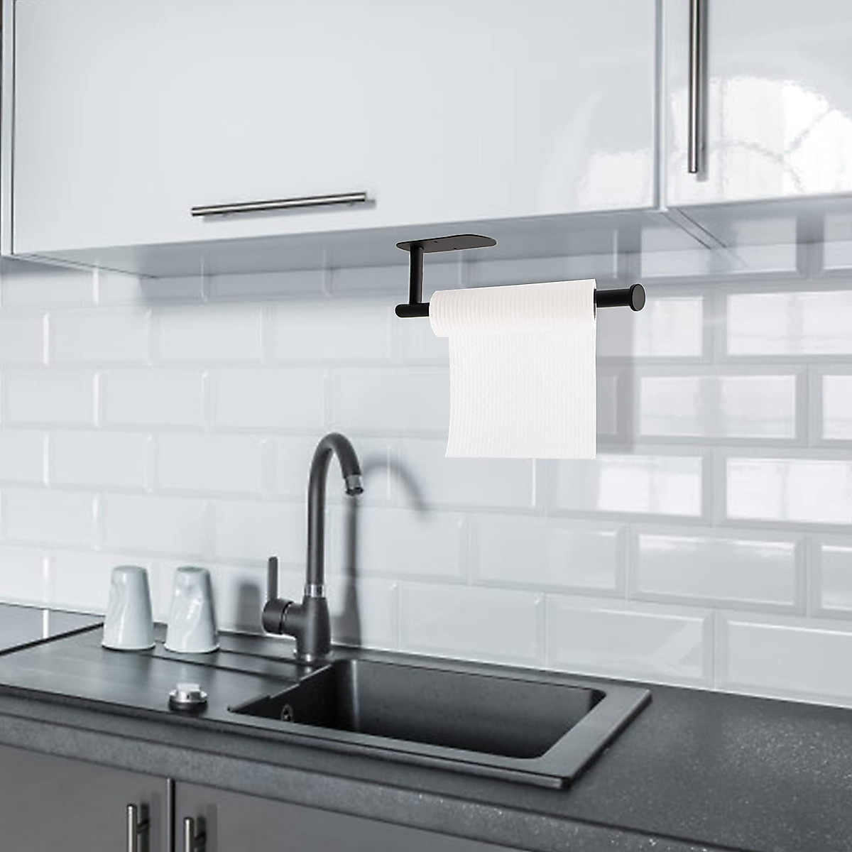 Aisto Paper Towel Holder Wall Mount Under Cabinet Adhesive Paper Towel Holder or Wall Drilling for Home Kitchen - SUS304 Stainless Steel