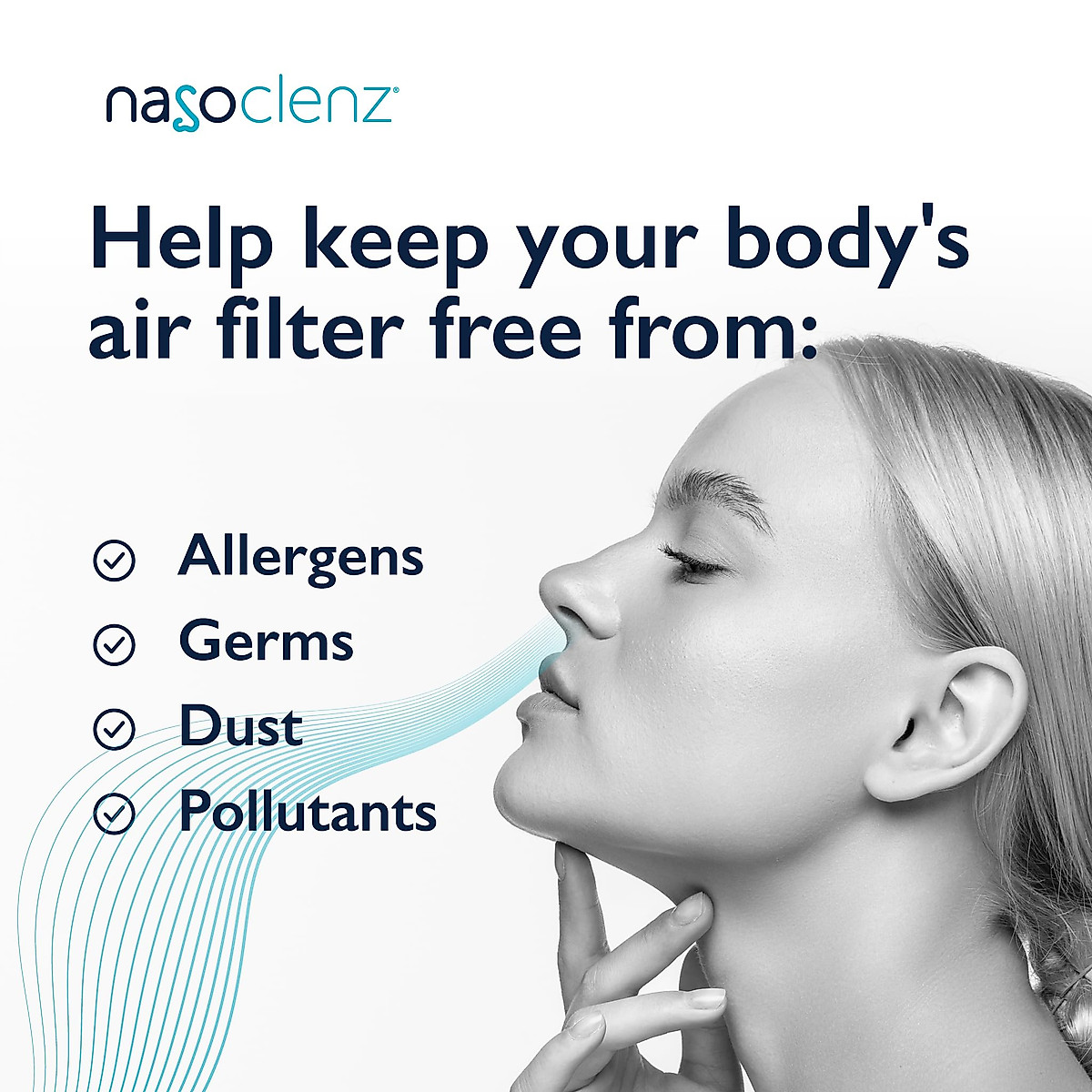 NasoClenz Nasal Cleansing Kit – Gentle, Washable Wand & Antiseptic Gel, Nose Cleaner reduces germs & Nasal Moisturizer for Fast Dry Nose & Allergy Relief (Unscented 4 Count, up to 50 uses)