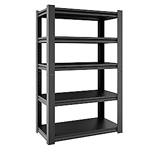 Leariso 5-Tier Garage Shelving Heavy Duty, Adjustable Garage Storage Shelves, Metal Shelves for Storage, Utility Shelf Rack for Warehouse Basemen Pantry Kitchen, 31.5" W x 15.7" D x 63" H…