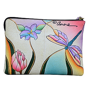 Anna by Anuschka Womens Wristlet Dragonfly Glass Painting, Medium