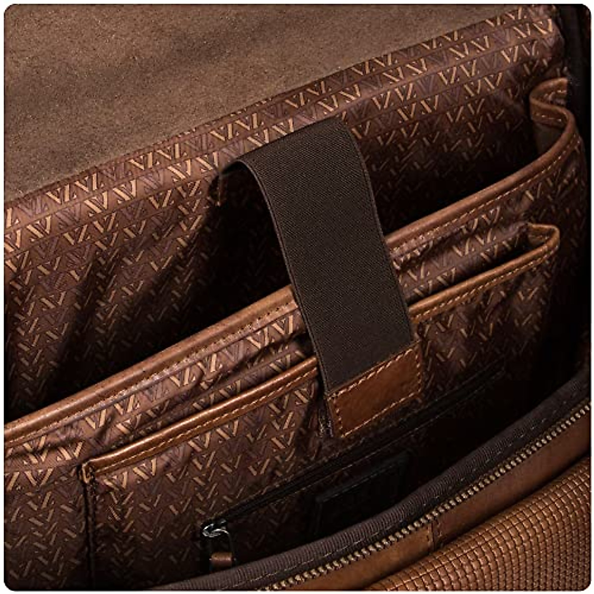 VELEZ Full Grain Leather Backpack for Men - 15.6 Inch Laptop Bag - Tan Designer Bookbag - Business Mens Computer Shoulder Bags