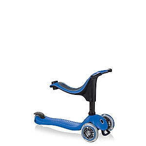 Globber Go Up Sporty 3-In-1 Kick Scooter For Toddlers & Kids, Navy Blue, Adjustable Handlebar & Seat Height