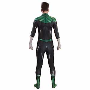 Halloween DC Comics Men's Green Suit Lycra Spandex Green Lantern Costumes for Adult Mens