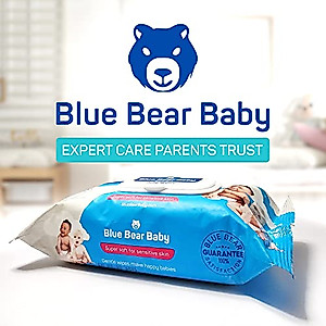 Blue Bear Protection Baby Wipes Sensitive Formula, Ultra Gentle & Hypoallergenic Wet Wipes Baby, Baby Wipes Bulk, Travel Baby Wipes, Baby Face Wipes 2304 Count (Pack of 32)