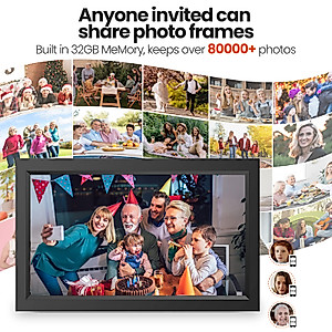 Jazeyeah 15.6 Inch Large Digital Picture Frame, Frameo WiFi Smart Digital Photo Frame with 32GB Storage and 1920 * 1080 IPS FHD Touch Screen, Free Storage - Gift for Friends and Family