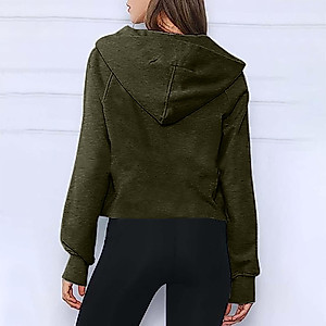 SHOPESSA womens fashion Womens Half Zip Hooded Sweatshirt Thumb Hole Hoodie Pullover with Kangaroo Pocket Raglan Sleeve Quarter Zip Up Hoodies sweatshirt for womens fashion cute school clothes