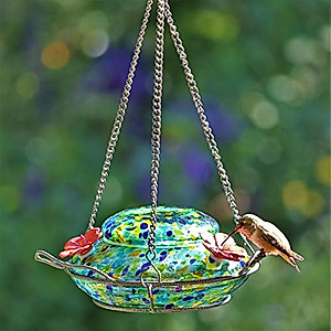 Nature's Way Bird Products GHF7 Hand Blown Illuminated Top Fill Hummingbird Feeder