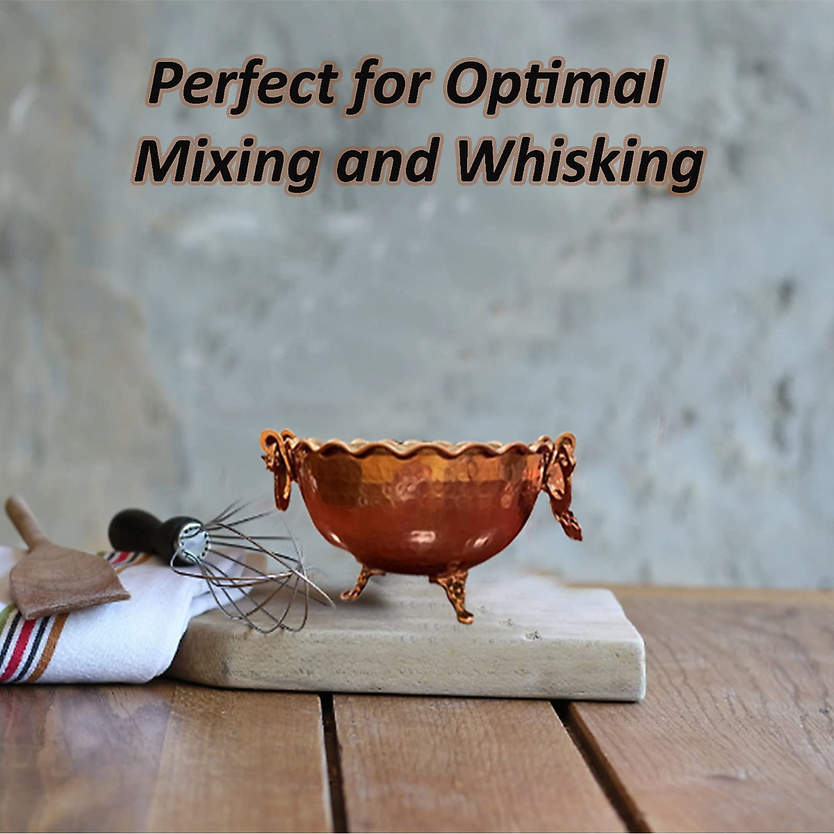 Angel's Peel Lounge Copper Bowl- 100% Pure Copper Your Kitchenware -Add Fruit or Treats for a Table Centerpiece- Ideal for Home Decor, Wedding, Party, Event (1.13 lb)