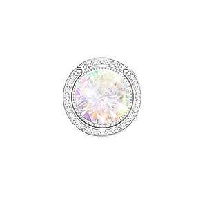 lenoup Glitter Bling Bling Phone Ring Holder,Sparkle Phone Ring Grip Artificial Diamond Stand,Rhinestone Cell Finger Ring for Phones,Pad(Silver)