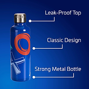 Paladone Playstation Water Bottle, Metal Sports Bottle