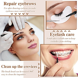 100 Pcs Micro Eyebrow Brush with Cap Brow Lamination Brush Eyelash Brow Brush Lash Filler Eyebrow Lash Lift Tools for Eyebrows and Eyelashes Extensions (Black)