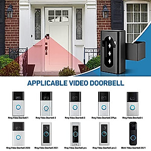 Anti-Theft Video Doorbell Mount, No-Drill Ring Video Doorbells Holder, Camera Doorbell Mount Not Block Sensor, Adjustable Blink Doorbell Bracket for Home/Apartment/Office Room