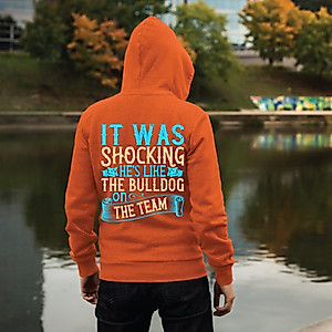 Bulldog Gift Ideas for Avid Sports Fans Black and Muticolor Unisex Hoodie