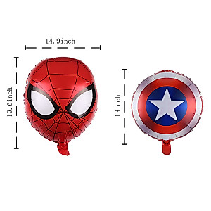 5PCS Aluminium Film Balloons for Superhero Avengers Party,for Superhero Birthday Party Supplies