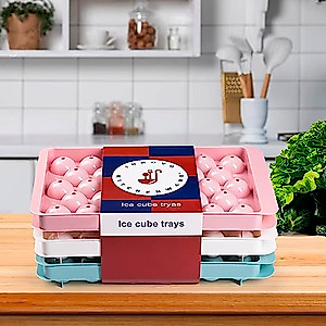 33 Cavity 1.2 Inch Cubes with 3-Pack Ice Cube Trays: Round, Circle, Sphere Molds + Crafted from TPE (Thermoplastic Elastomers) Ideal for Small Ice Cubes, Chilling, & Cocktails