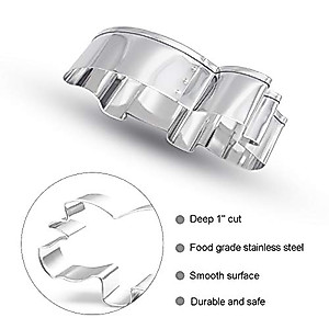 Bonropin Dinosaur Cookie Cutters Set - 7 Piece Stainless Steel Cutters Molds Cutters for Making T-Rex, Stegosaurus, Brontosaurus, Triceratops, Tyrannosaurus, Spinosaurus, Dinosaur Footprint