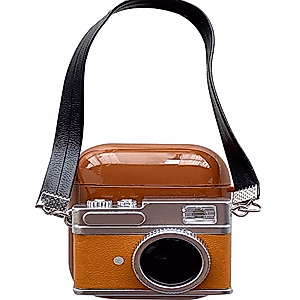 LUVI Compatible with AirPods Pro Retro Camera Case Bag Hand Strap 3D Cartoon Funny Cute Glowing Flash Unique Fashion Shockproof Case for Girls Boys Kids Teens Women