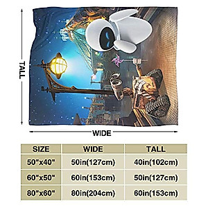 WEQDUJG Wall E Blanket Throws Bed Queen Size Ultra Soft Micro Fleece Warm Fluffy Couch Living Room Luxury Blankets 50 x 40 in