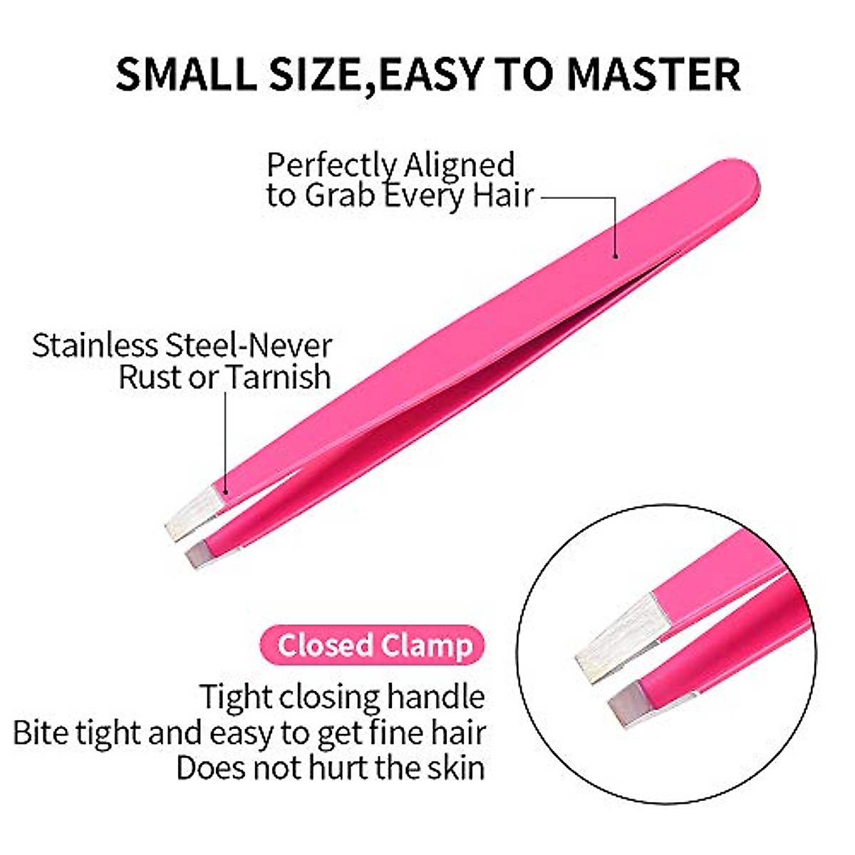 Eyebrow Tweezers Set Best Precision Tweezers 4-Piece Professional Stainless Steel Tweezer For Facial Hair Removal & Ingrown Hairs, Splinter & Blackhead Acne Remover Daily Beauty Tool - EMEOW (Red)