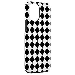 iPhone 13 Pro Max Black And White Checked Checkerboard Pattern Case