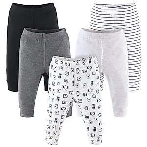 The Peanutshell 5 Pack Baby Boy or Girl Pants Set - 100% Cotton Toddler Pants for Baby Boys, 0-3 Baby Boy or Girl Clothes for Toddlers and Babies - Safari Animals Multicolored