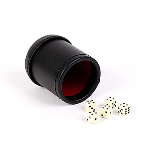 Wall Street Professional Leatherette Dice Cup with 5 (16mm) Dice