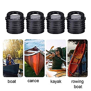DNHCLL 4 PCS Thread Boat Stopper for Kayak Canoe Marine Replacement Accessory, Rubber Kayak Scupper Plug Kit Drain Holes Plugs