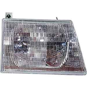 Evan Fischer Headlight Set Compatible with 1992-1996 Ford E-350 Econoline Club Wagon 1996 Super Duty Left Driver and Right Passenger Side Halogen With bulb(s)