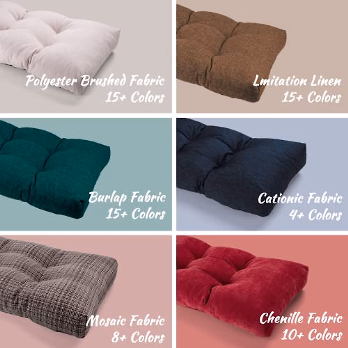 FINDEN Custom Bench Cushion, Patio Bench Cushion Indoor,Outdoor Cushions for Patio Furniture Chair Cushion Bench Pad,Bench Seat Cushion,Porch Swing Cushions Bay Window Sofa Garden Cushion