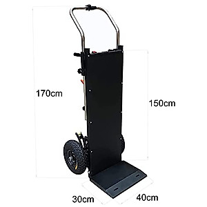 WTHOME Sack Toboggan Electric stairclimber, with Telescopic Handle, Stairs up/Down 300 kg Load Capacity, Maintenance-Free/brushless Motor - Hand Truck, S-Shaped Support arm