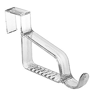 mDesign Modern Over Door Valet Hook - Multi Hanging Storage Garment Organizer Hanger Rack - Single Hooks for Coat, Hoodies, Hat, Scarves, Purse, Belt, and Bath Robe - 3 Pack - Clear